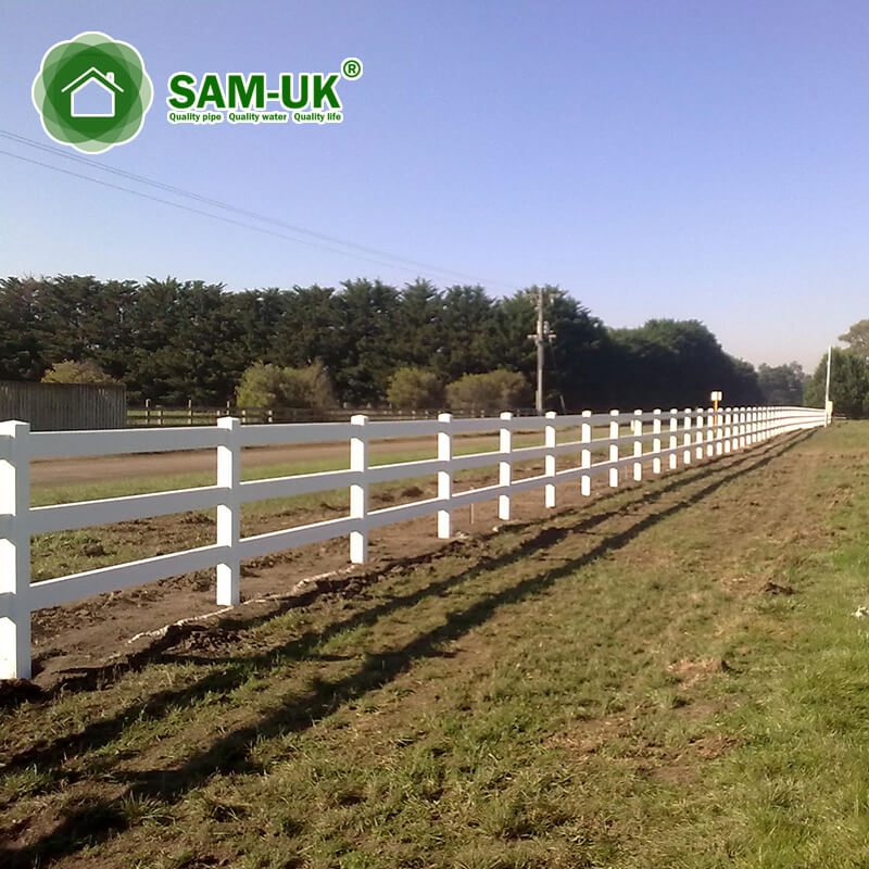 2x6 3 rail vinyl horse fencing pastures from China manufacturer - SAM-UK